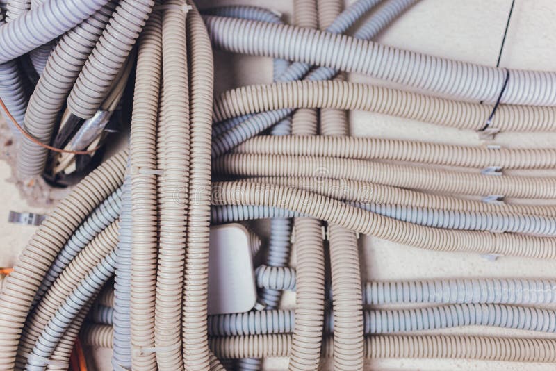 Background of Used Electrical Wires at Collection Center. Stock Image ...