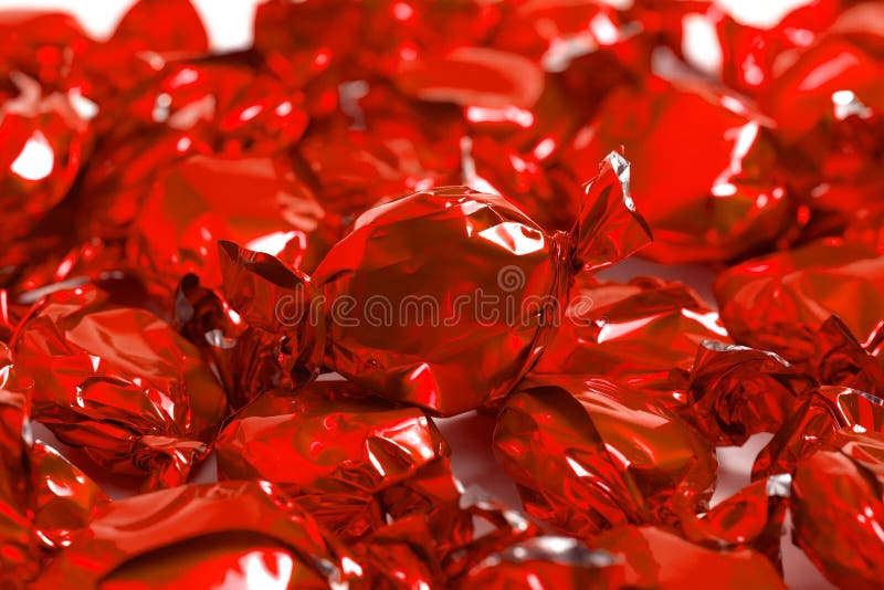 Background of Valentines Day Red Wrapped Candy Stock Photo - Image of ...