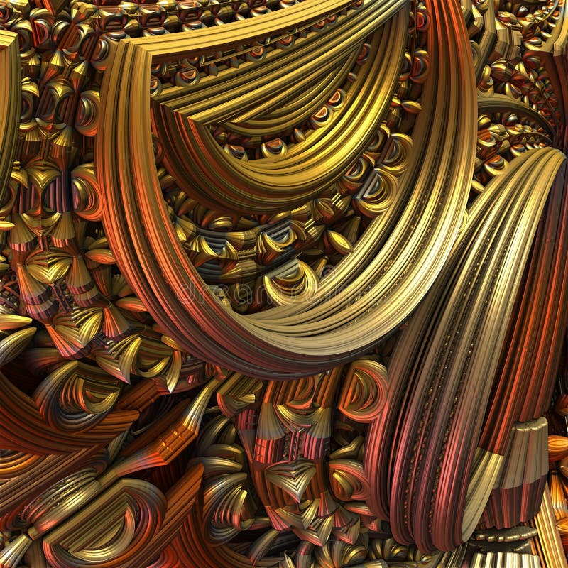 Background of Various Abstract Gold and Silver Elements. Fantastic ...