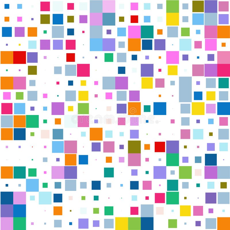 Background of Multicolored Squares on White. Stock Vector ...