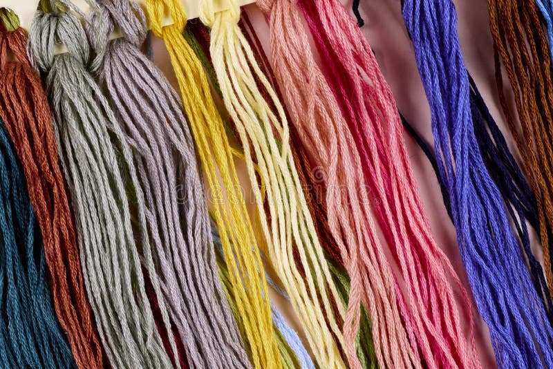 Background from Various Colorful Threads for Embroidery. Top View Stock ...