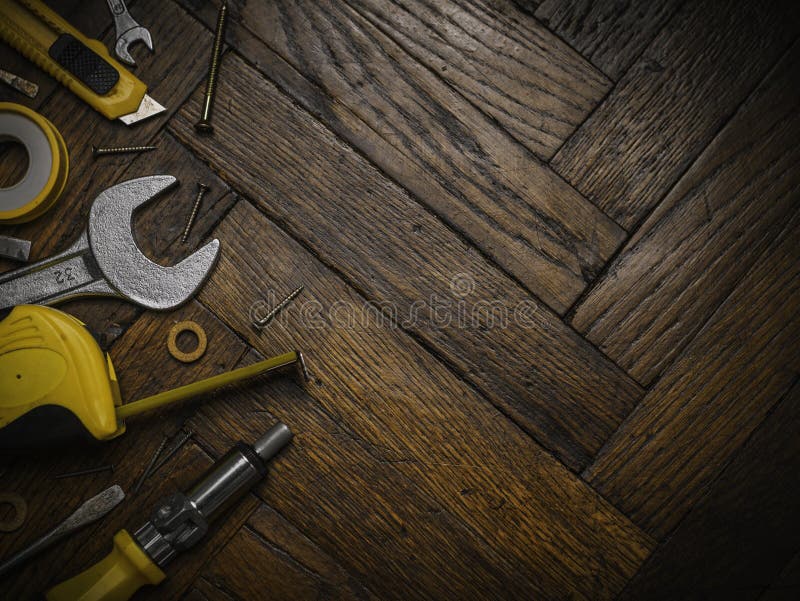 Background of Various Construction Tools. Building Tools Repair Set on ...