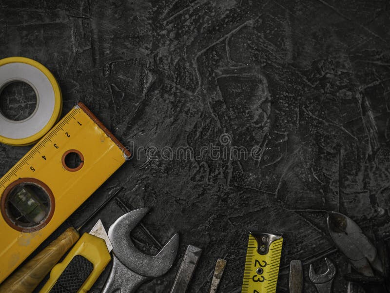 Background of Various Construction Tools. Building Tools Repair Set on ...