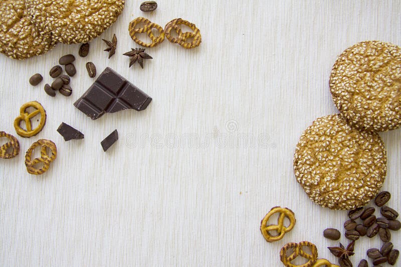 Background with Various Cookies and Aroma Ingredients 08 Stock Image ...