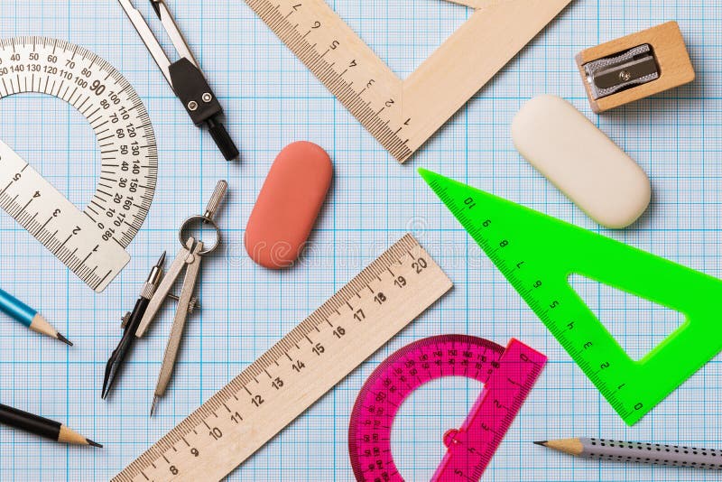 Background From Various Tools On Paper For Drawing With Scale ...