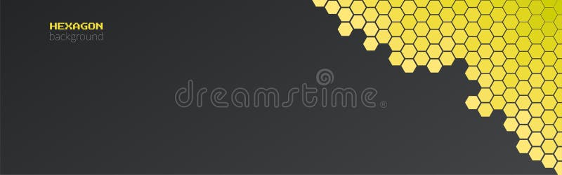 Metallic Yellow Hexagonal Shapes on a Dark Gray Gradient Background ...