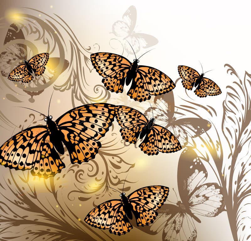 Background with Vector Butterflies for Design Stock Vector ...