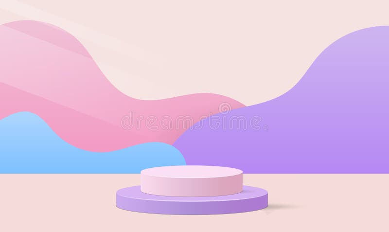 Background Vector 3d Blue Render with Marble Podium and Product Blue ...