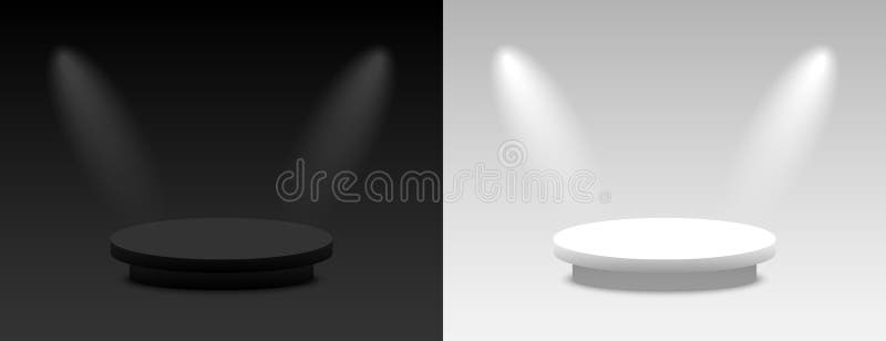Background Vector 3d Dark and Light Rendering with Podium. Empty Dark ...