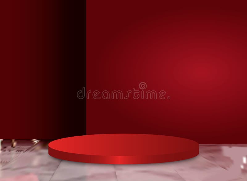 Background Vector 3d Red Rendering with Stage Product and Minimal Red ...