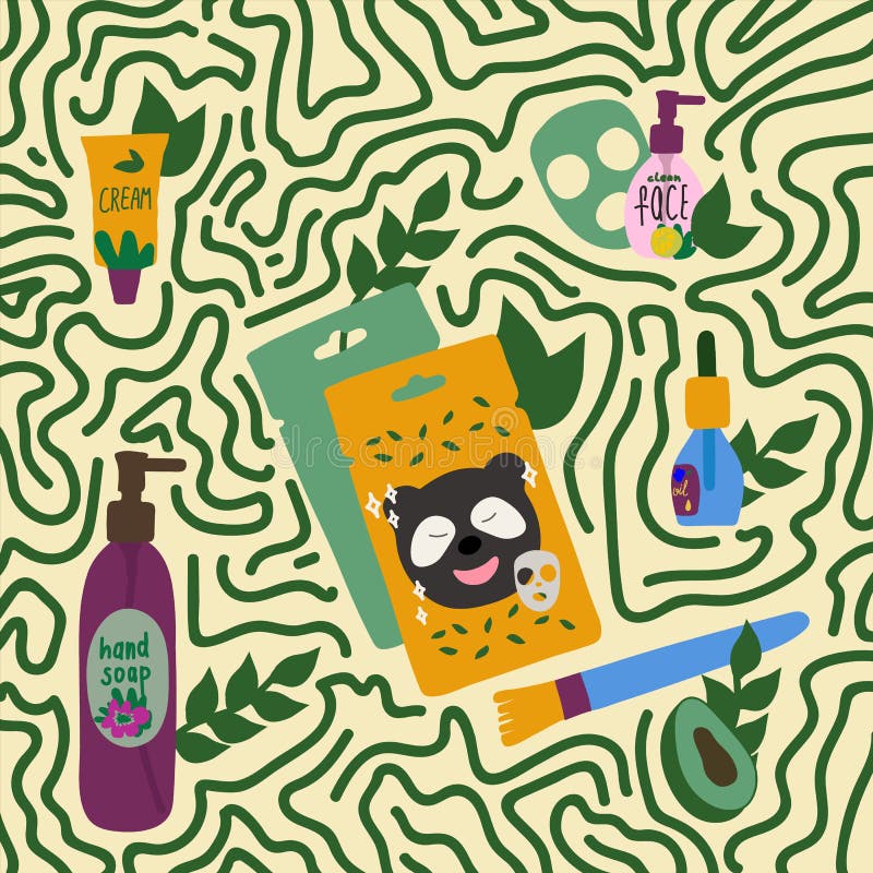 Background Vector Illustration, Personal Care. Face Mask with a ...