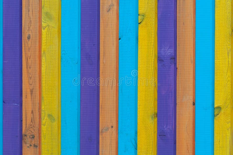 Background of Vertical Wooden Boards Painted in Different Colors, Rough ...