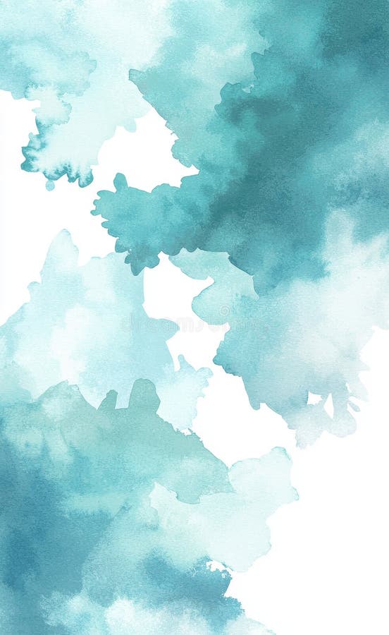 Background with Vibrant Blue Teal Watercolor Wash Stock Illustration ...