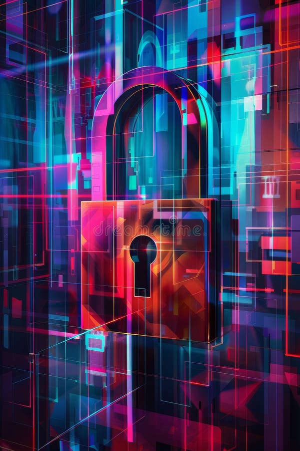 Background with Vibrant Colors Representing Digital Security. Stock ...