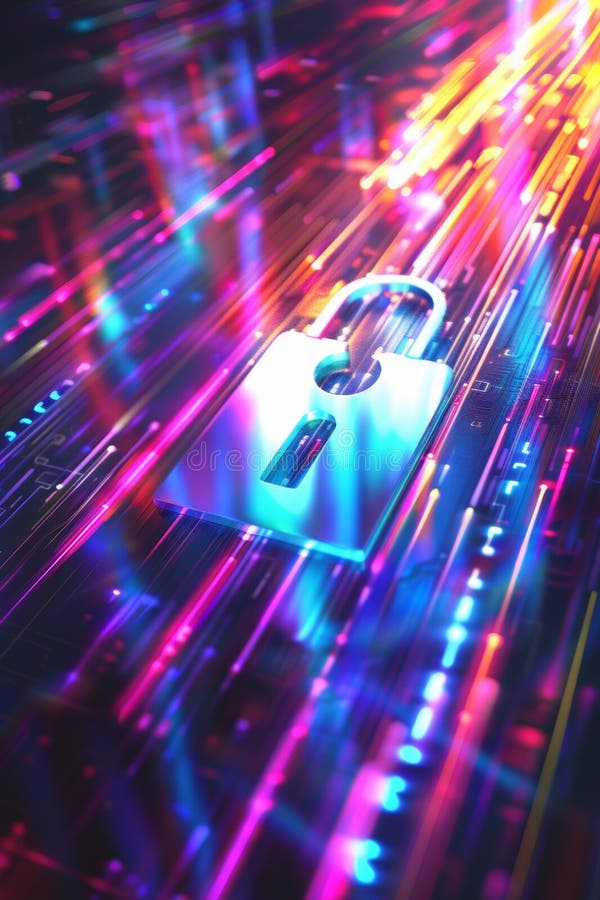 Background with Vibrant Colors Representing Digital Security. Stock ...