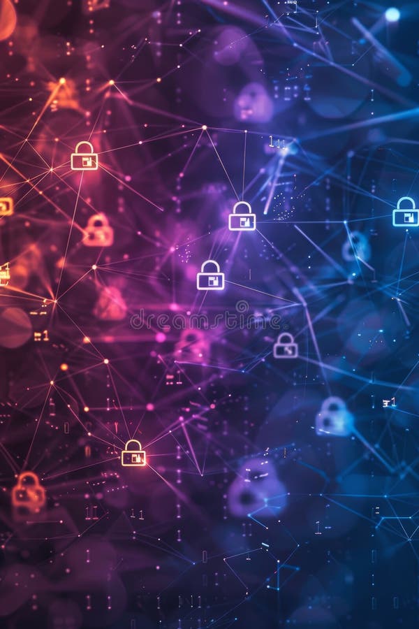 Background with Vibrant Colors Representing Digital Security. Stock ...