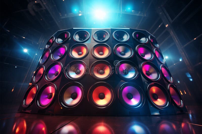 Background with Vibrant Disco Speakers, Setting the Party Atmosphere ...