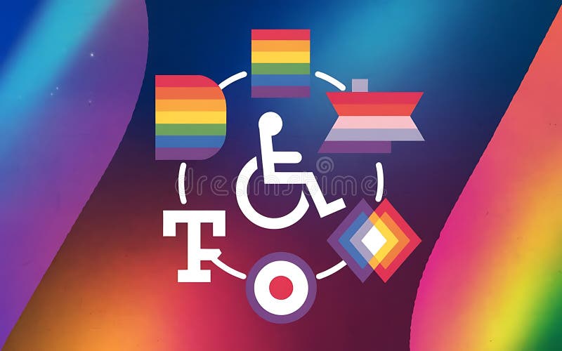 Background with Vibrant Icons Representing Equality and Disability ...