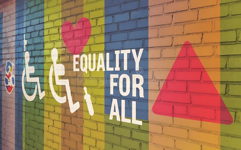 Background with Vibrant Icons Representing Equality and Disability ...