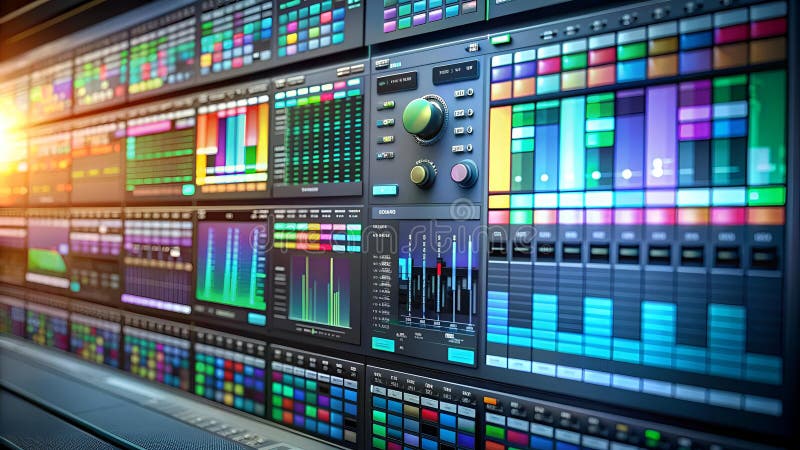 Background of Video Editor Processing Tools. Tool Blocks. Graphic Movie ...