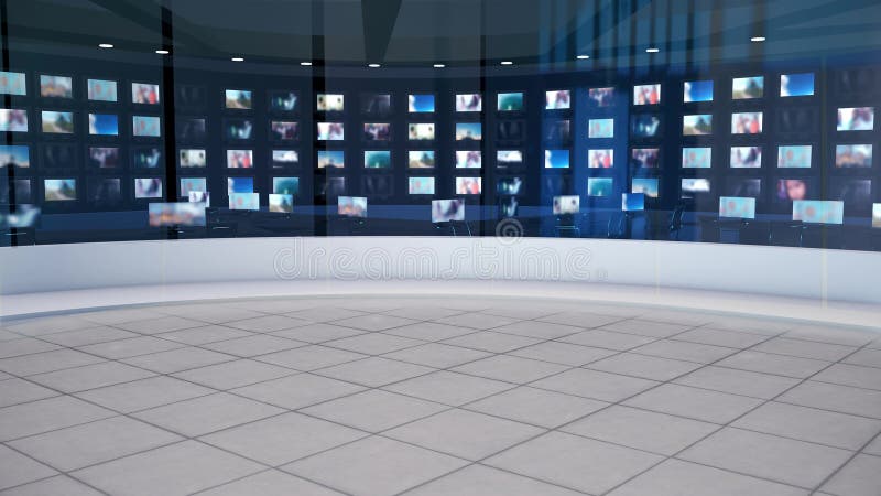 News Broadcast - Newsroom Background Plate Stock Video - Video of ...