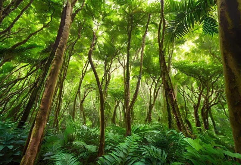 View from Ground of Tall Trees in Forest.AI Generated Stock ...