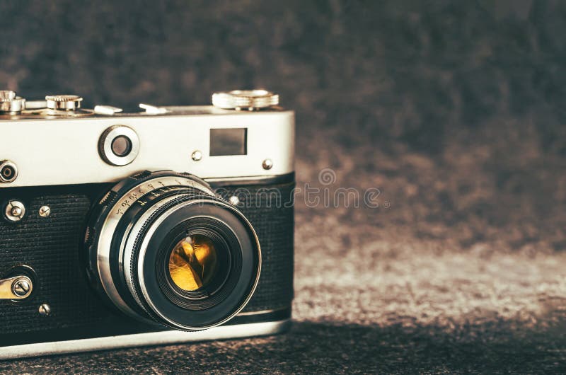 Background with Vintage Camera Stock Photo - Image of space, photograph ...
