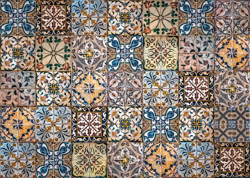 Background of Vintage Ceramic Tiles Stock Photo - Image of decorative ...