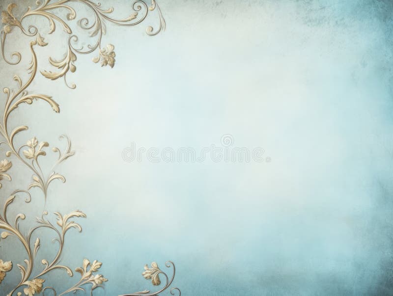 Background Vintage Light Blue with Fancy Flourishes on Edge Stock ...
