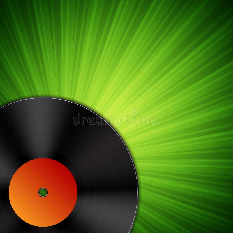 Background with Vinyl Record Stock Vector - Illustration of musical ...
