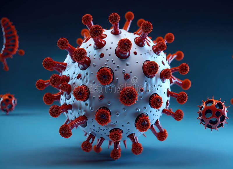 Background with Viruses, Microscopic View of Floating Virus Cells ...