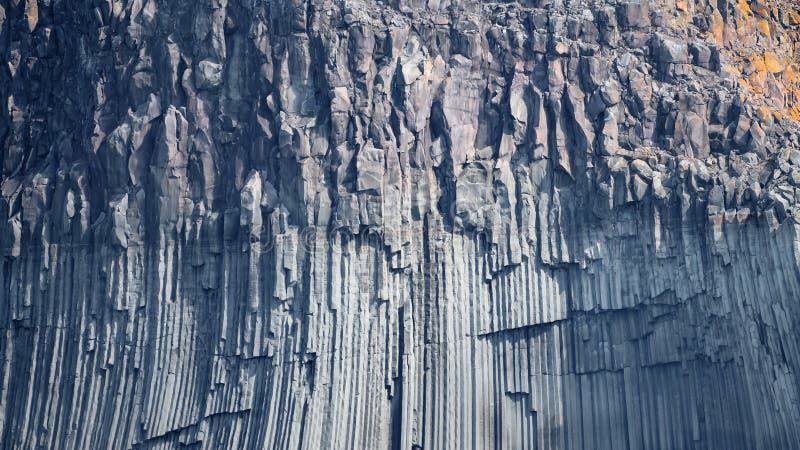 Background with Volcanic Basalt Columns. Stone Formation. Stock Image ...