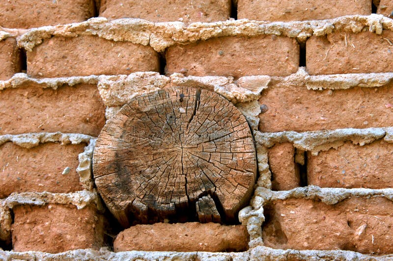 Background Wall of Adobe and Timber Stock Photo - Image of rows, mortar ...