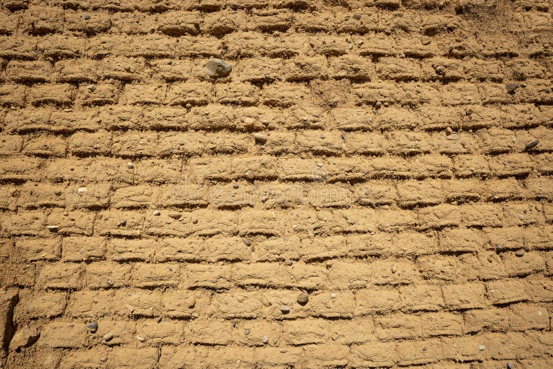 Background of a Wall Made of Old Mud Bricks Stock Photo - Image of ...