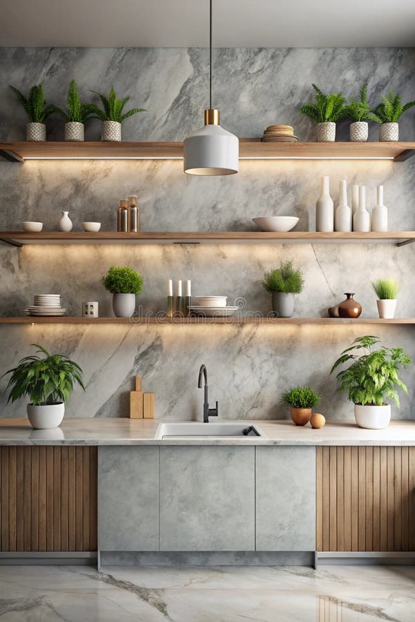 Background Wall Shadow Kitchen Floor Grey White Abstract Studio Stock ...