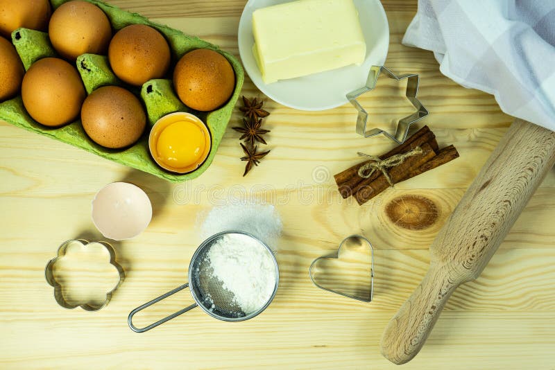 Background Wallpaper for Cooking. on the Table, Sprinkled with Flour ...