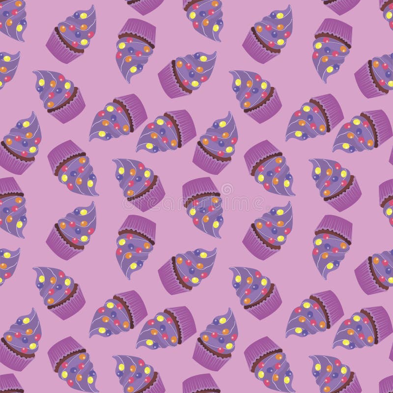 Background Wallpaper with Muffins. Vector Stock Illustration ...