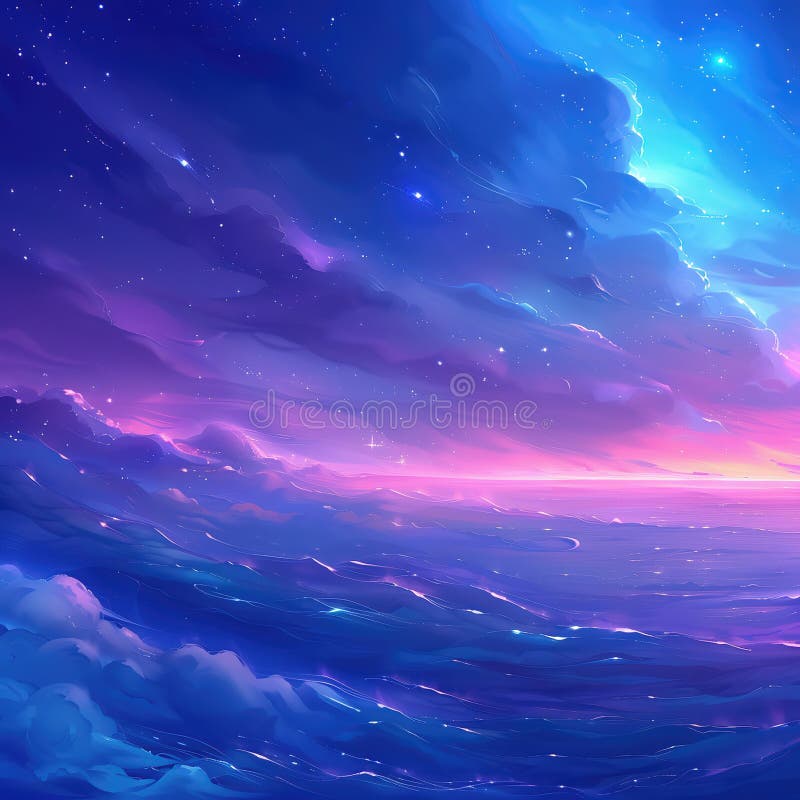 Wallpaper Pattern. Gradient Galaxy, Deep Navy Blue, Vibrant Violet ...