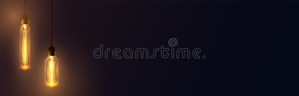 Background with Warm Light Edison Light Bulbs. Stock Illustration ...