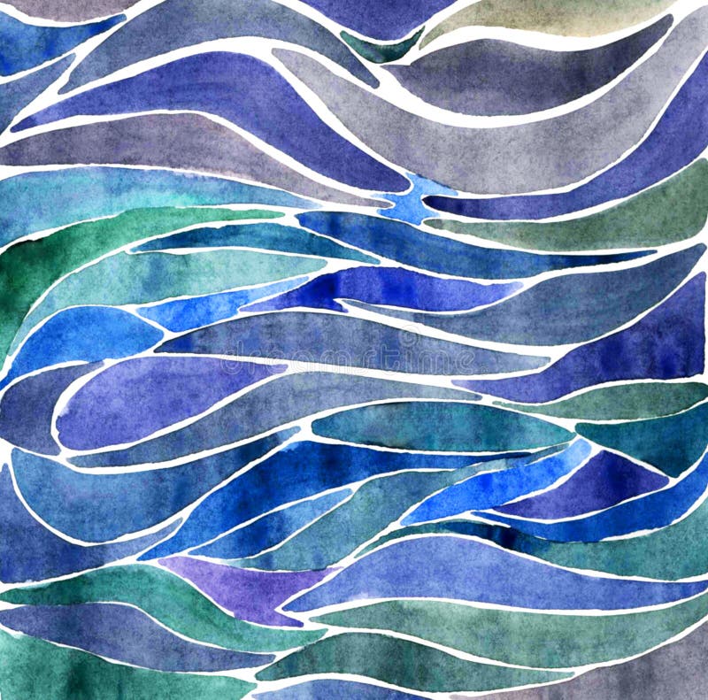Background with Water Color Waves Stock Illustration - Illustration of ...