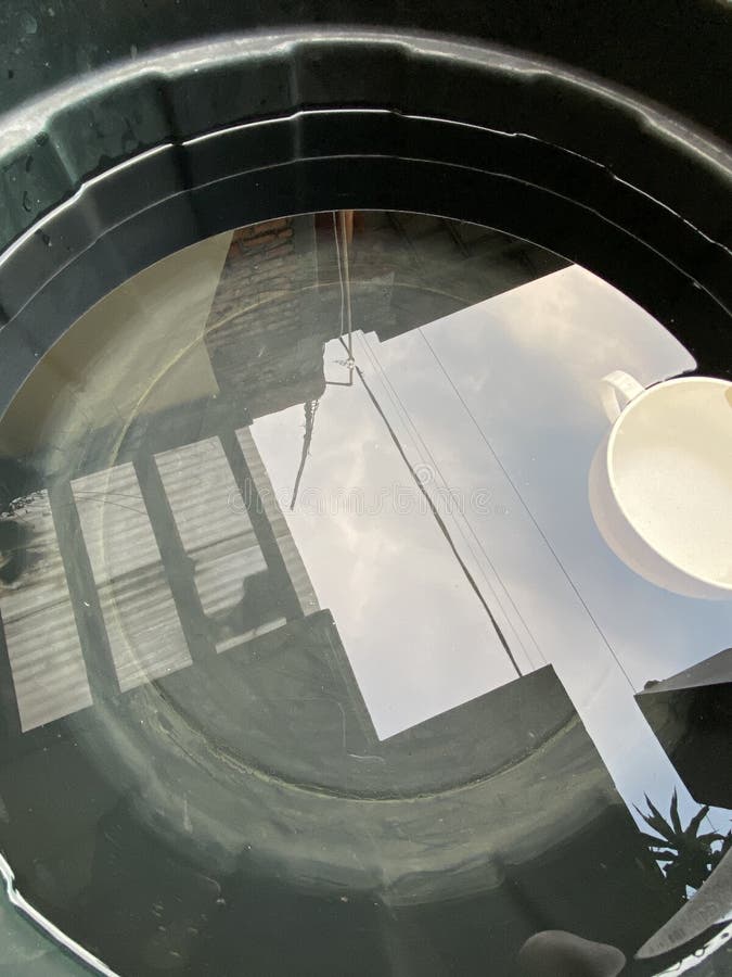 Background of Water and a Dipper in a Bucket Stock Photo - Image of ...