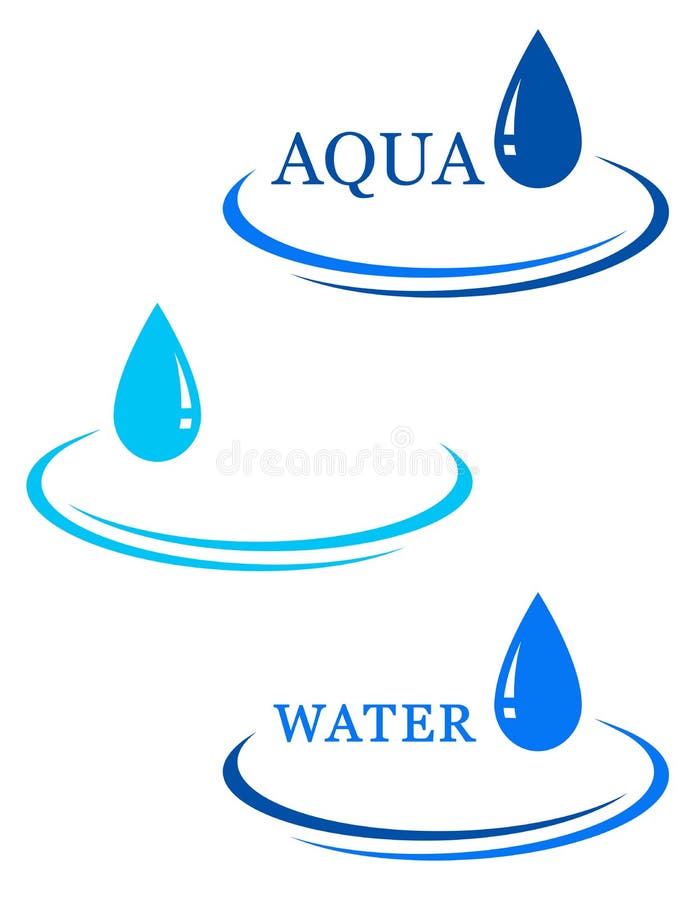 Water Sign Set with Wave and Drop Stock Vector - Illustration of fresh ...