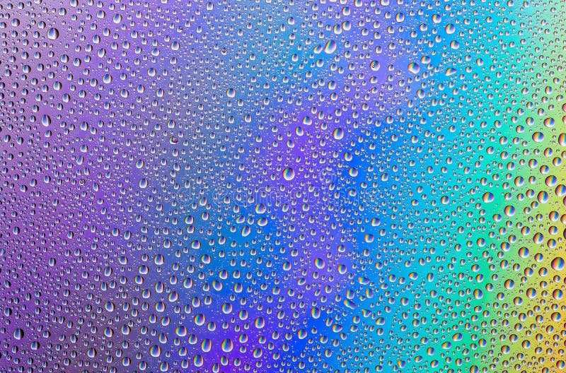 Background of Water Drops on Gradient Blue Surface Stock Image - Image ...