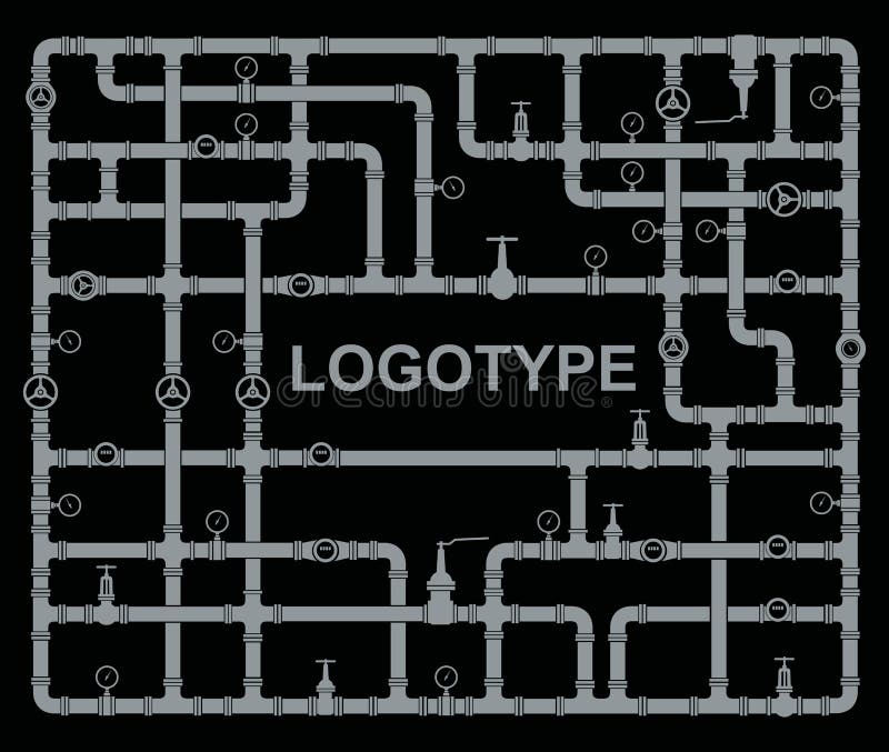 Background Water Pipes, Valves, Valve Icons Stock Vector - Illustration ...