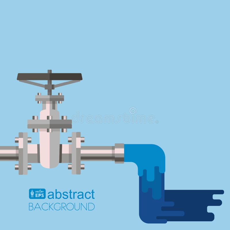 Background Water Supply with Pipe, Valve on the Pipe Stock Vector ...