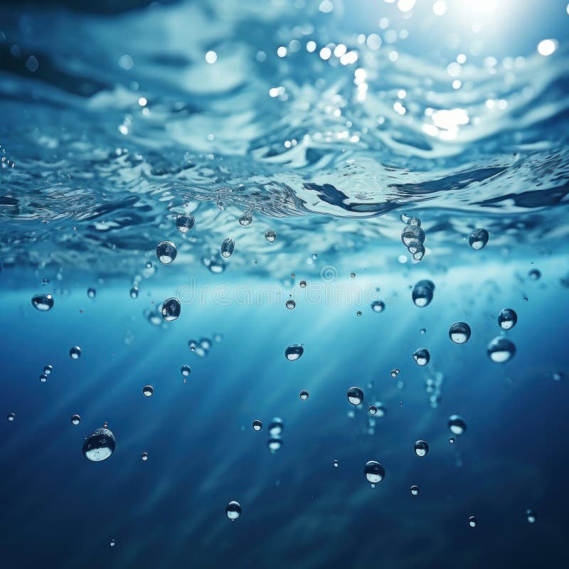 Background of Water Wave with Oxygen Bubbles in the Underwater Clear ...