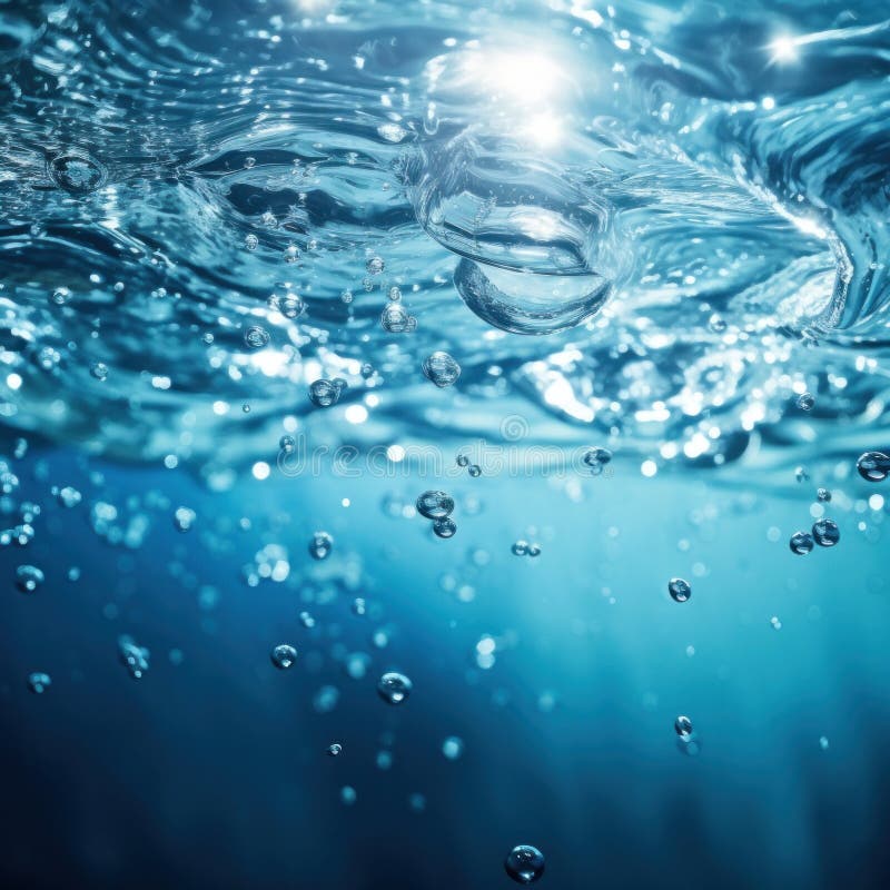 Background of Water Wave with Oxygen Bubbles in the Underwater Clear ...