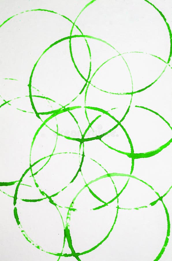 Background - Watercolor Drawing. Green Color Circles Set Stock ...
