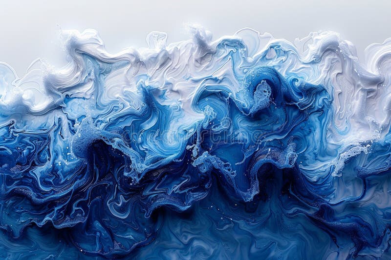 Background of Wave with Blue and White Colors. Calming and Peaceful ...