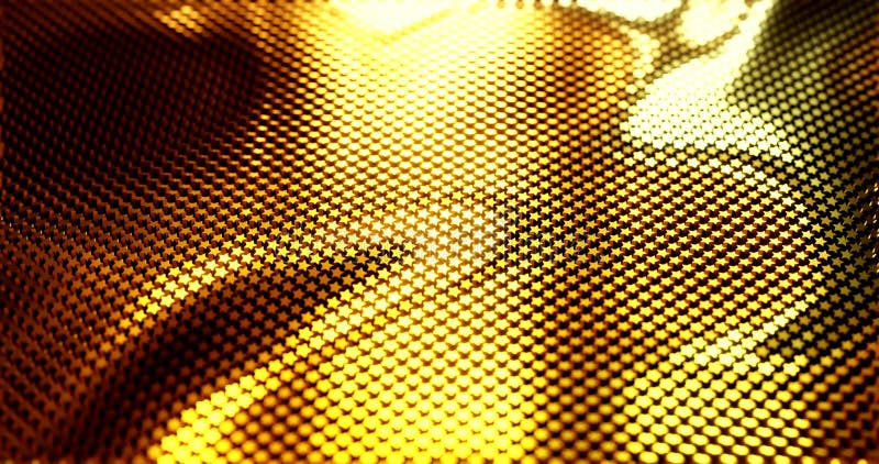 Background of Wave of Golden Star Surface, Golden Star in Metallic ...